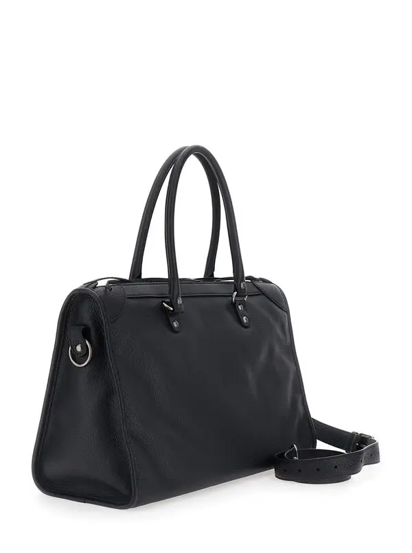 Balenciaga Le City' Large Grained Leather Handbag With Adjustable Shoulder Strap - Multicolor