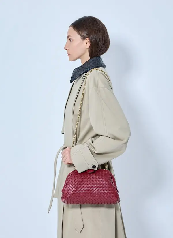 Bottega Veneta Small Lauren Shoulder Bag - Red