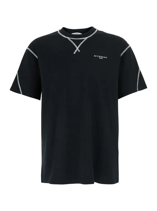 Givenchy T-shirt With Logo On The Front In Cotton - Black