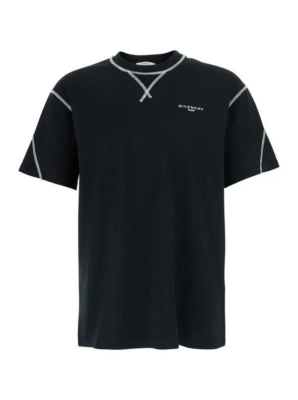 Givenchy T-shirt With Logo On The Front In Cotton - Black
