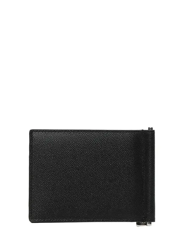 Saint Laurent Wallet With Logo On The Front In Black Leather For