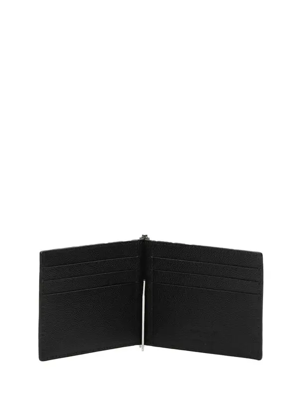 Saint Laurent Wallet With Logo On The Front In Black Leather For