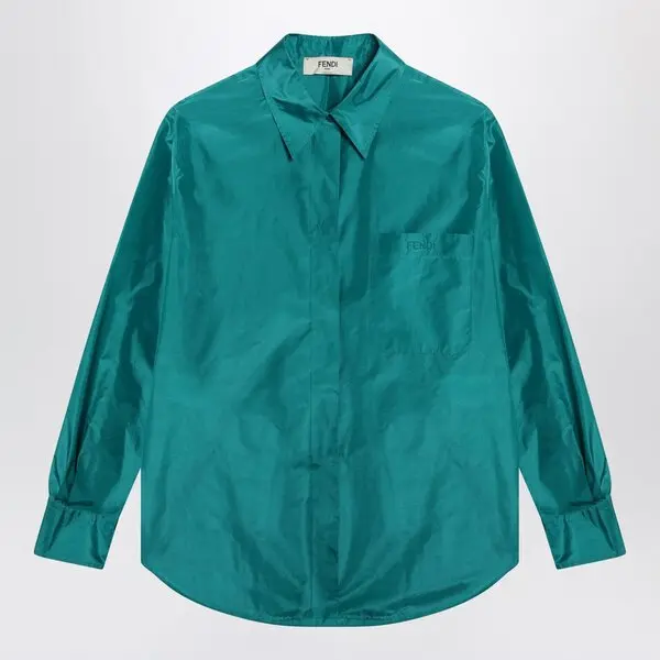 Fendi Jade Green Silk Shirt