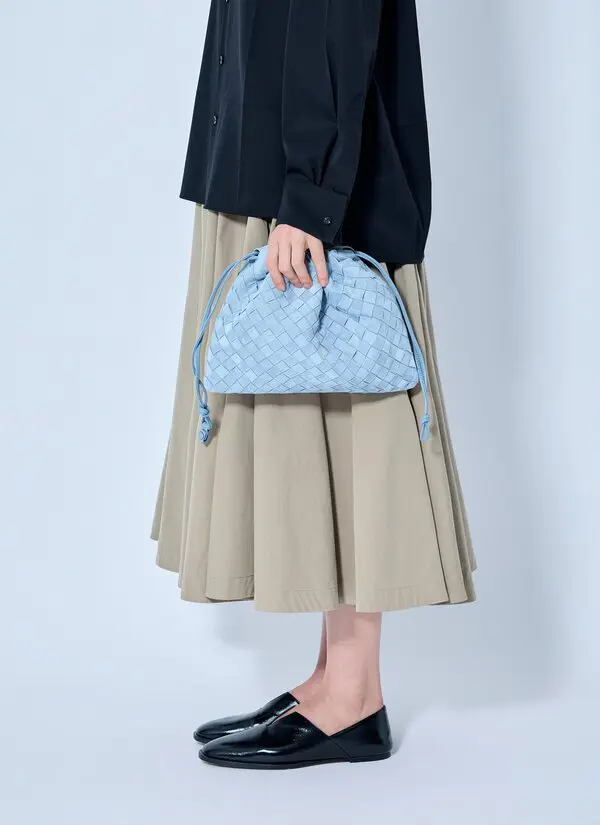 Bottega Veneta Intrecciato Drawstring Pouch - Blue
