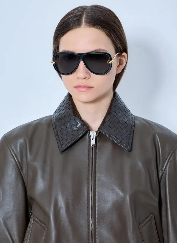 Bottega Veneta Aviator Knot Sunglasses - Black