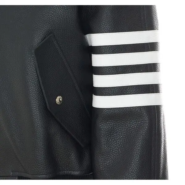 Thom Browne Oversized Leather Bomber With 4-bar