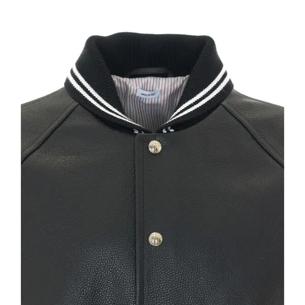 Thom Browne Oversized Leather Bomber With 4-bar