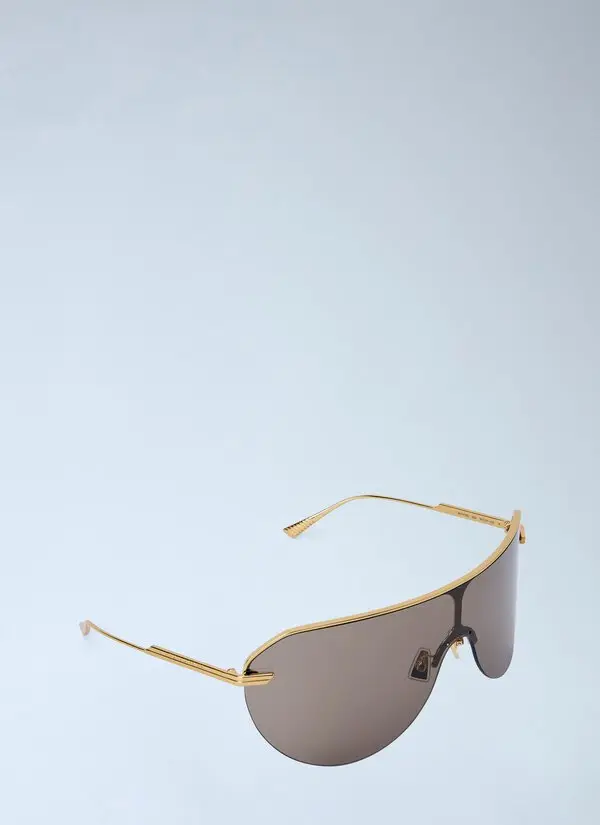 Bottega Veneta Long Ribbon Shield Sunglasses - Gold
