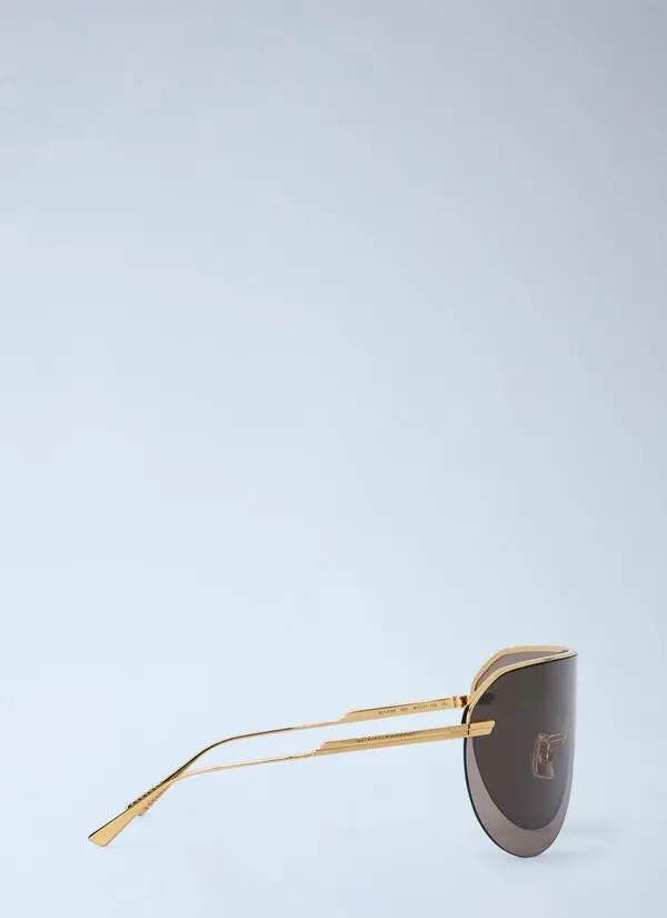 Bottega Veneta Long Ribbon Shield Sunglasses - Gold