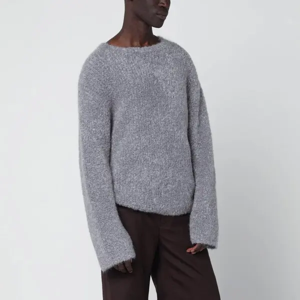 Séfr Jermaine Grey Sweater In Boucle Yarn