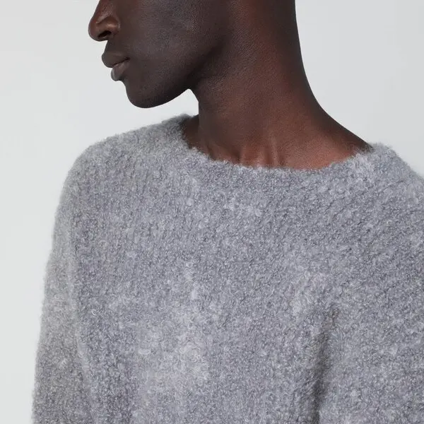 Séfr Jermaine Grey Sweater In Boucle Yarn