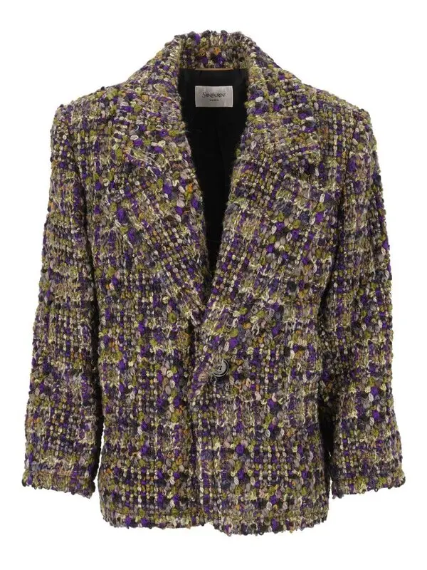 Saint Laurent Wool Tweed Blazer - Multicolor