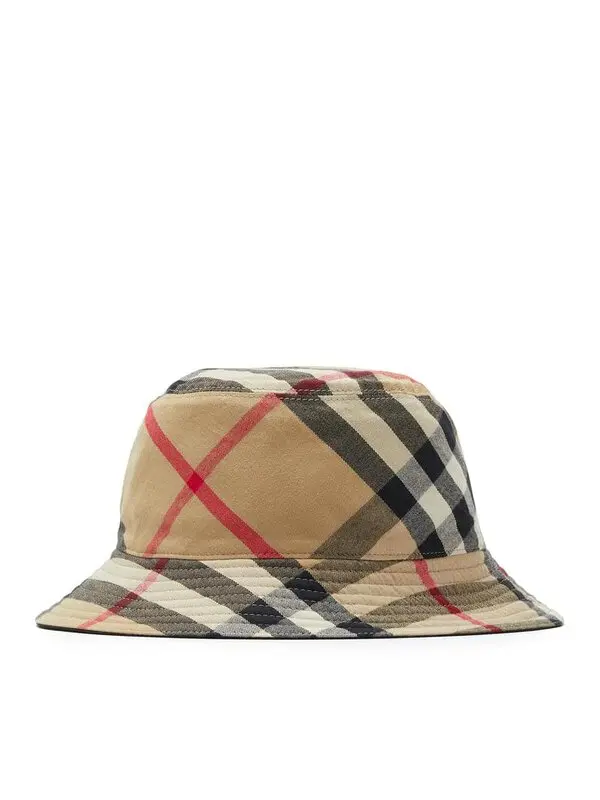 Burberry Reversible Cotton Blend Bucket Hat - Multicolor