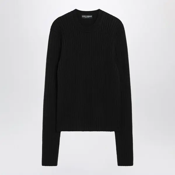 Dolce & Gabbana Ribbed Wool Sweater - Black