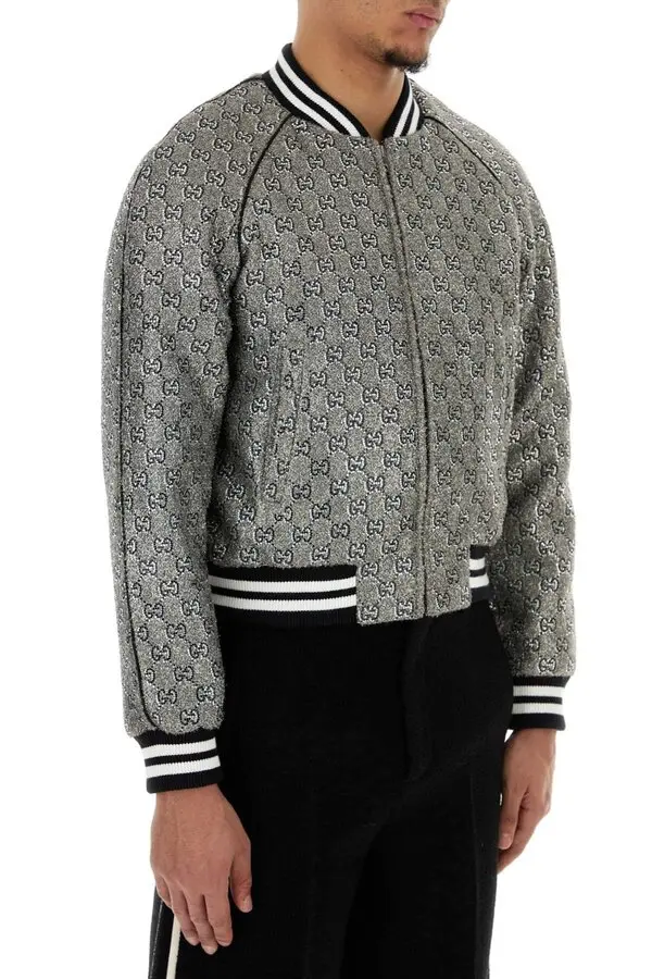 Gucci Embellished Tweed Bomber Jacket