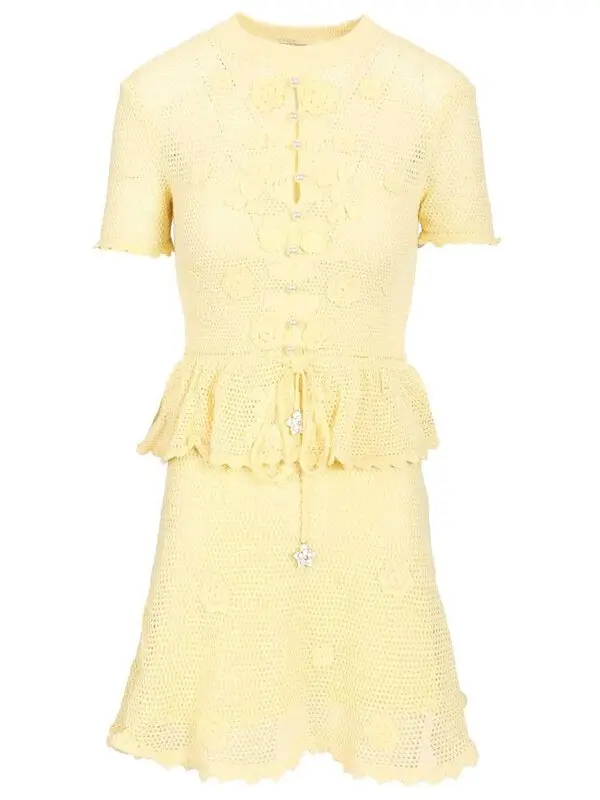 SELF-PORTRAIT Mini Preview Dress - Yellow