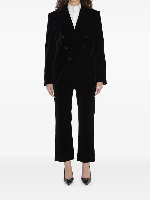 Saint Laurent Velvet Double-breasted Jacket - Multicolor
