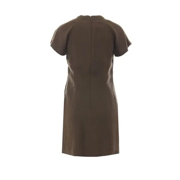 Brunello Cucinelli Viscose And Linen T-shirt Dress - Brown