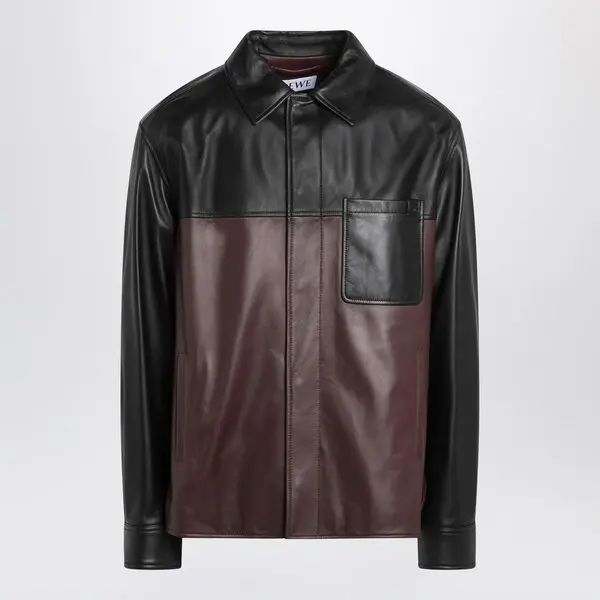Loewe Burgundy Leather Overshirt