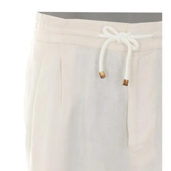 Brunello Cucinelli Linen Cotton Bermuda Shorts - White