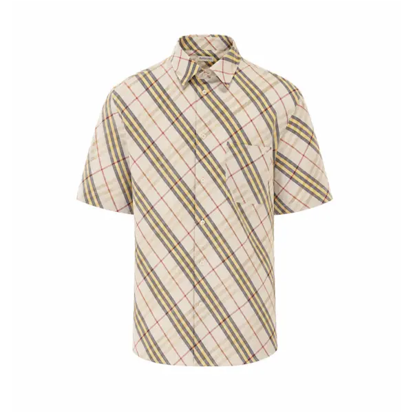 Burberry Check Short Sleeves Shirt - Cream