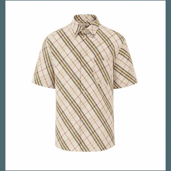 Burberry Check Short Sleeves Shirt - Cream
