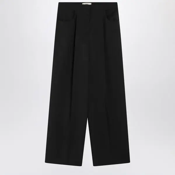 Fendi Wool And Mohair Trousers - Black