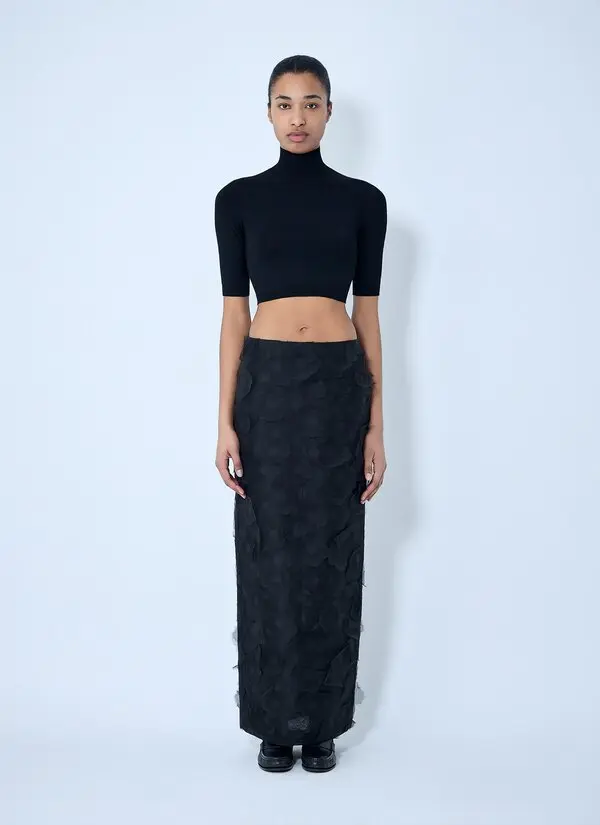 Max Mara Textured Long Skirt - Black