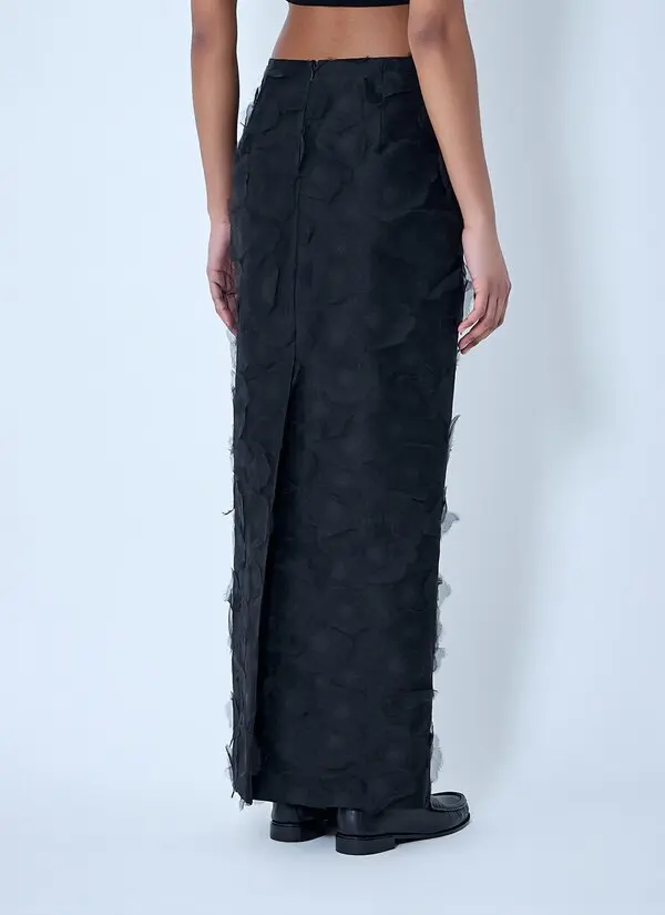 Max Mara Textured Long Skirt - Black