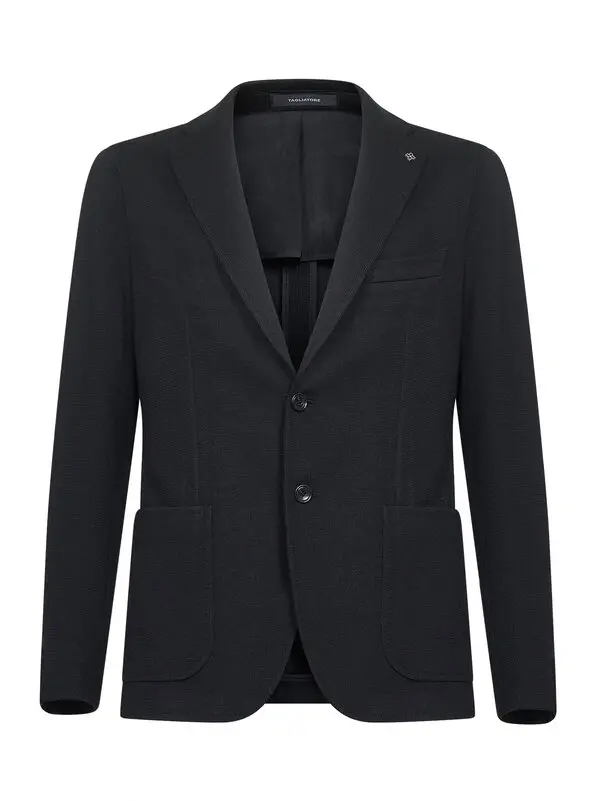 Tagliatore Black Jersey Montecarlo Single-breasted Blazer