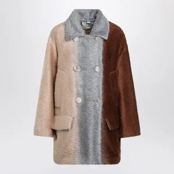 Fendi Double-breasted Color-block Coat - Pink