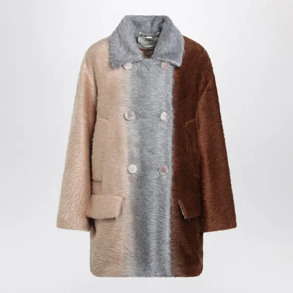 Fendi Double-breasted Color-block Coat - Pink
