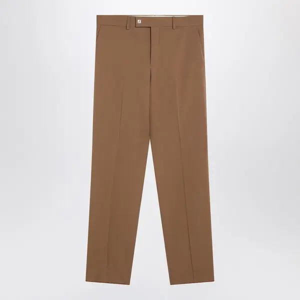 Fendi Wool Gabardine Cigarette Trousers - Brown