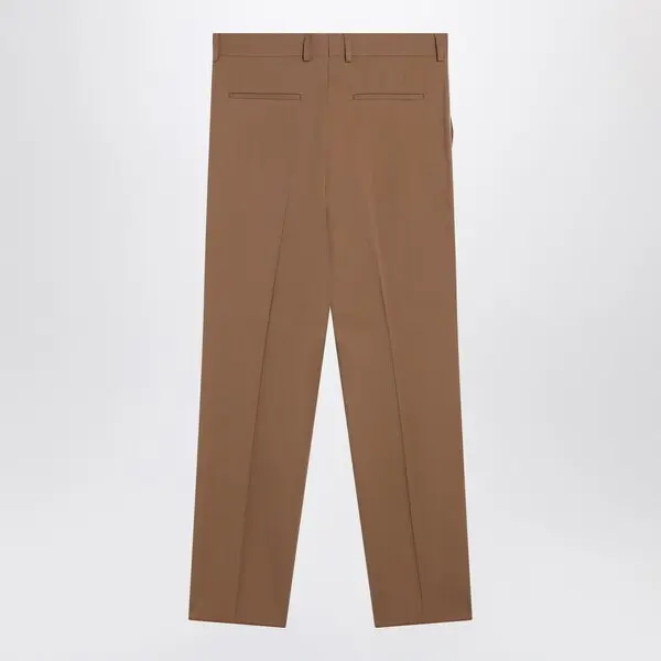 Fendi Wool Gabardine Cigarette Trousers - Brown