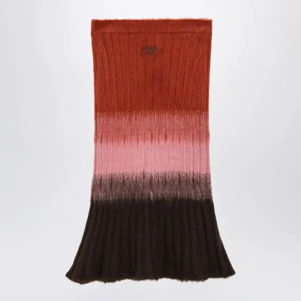 Fendi Mohair And Wool Midi Skirt - Brown