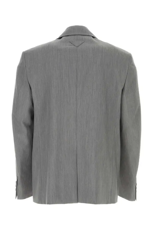 Prada Melange Grey Wool Blend Blazer