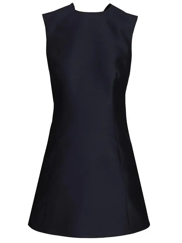 Balenciaga Wool-silk A-line Mini Dress - Blue