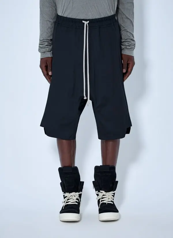 Rick Owens Basket Swingers Heavy Poplin Shorts - Black