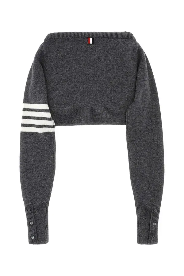 Thom Browne Melange Grey Wool Clutch - Gray