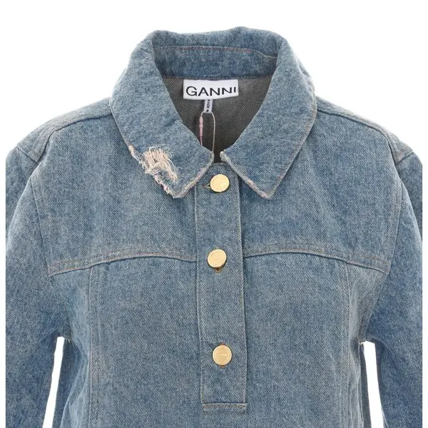GANNI Patchwork Denim Dress