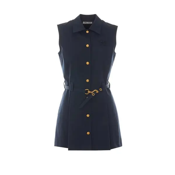 Miu Miu Logo Mini Dress - Blue