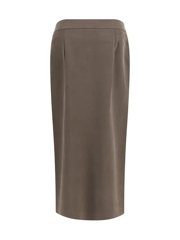 Giorgio Armani Silk And Wool Wrap Skirt - Brown