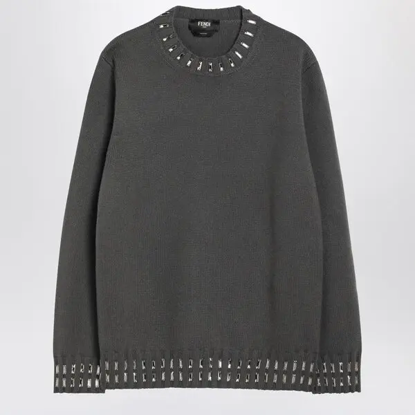 Fendi Grey Wool And Cashmere Jumper
