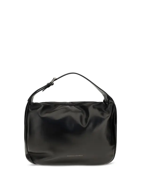 Brunello Cucinelli Boule Nappa Leather Shoulder Bag - Black