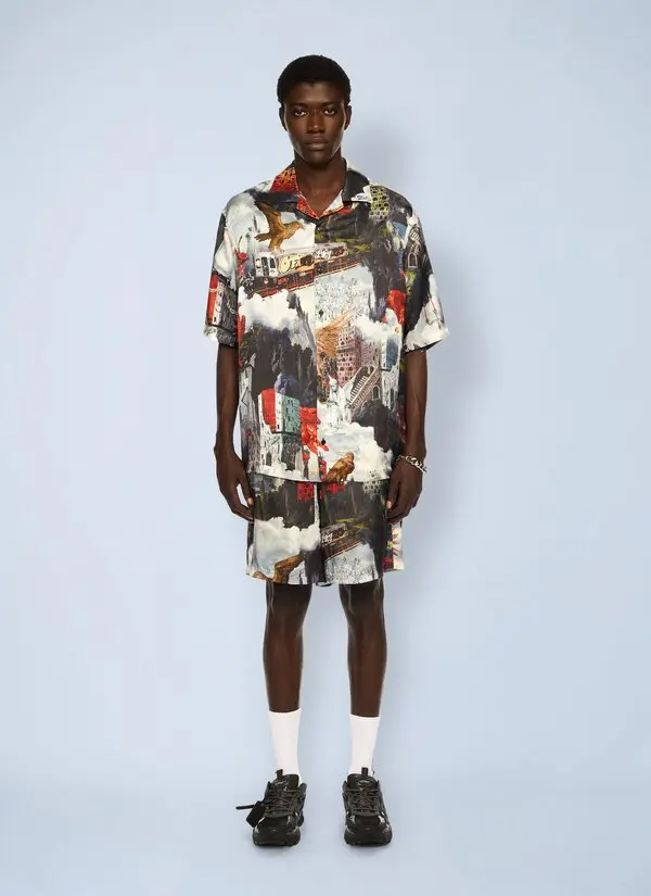 Off-White World Paint Viscose Bowling Shorts