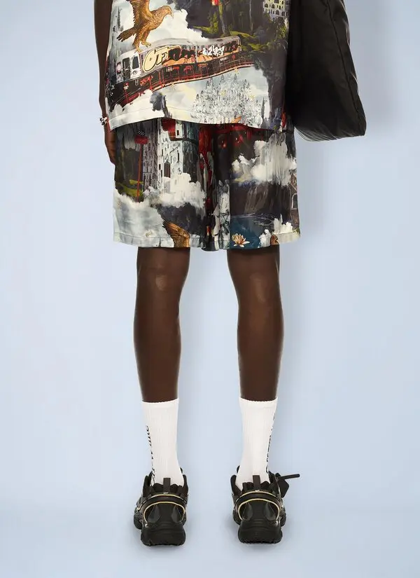 Off-White World Paint Viscose Bowling Shorts