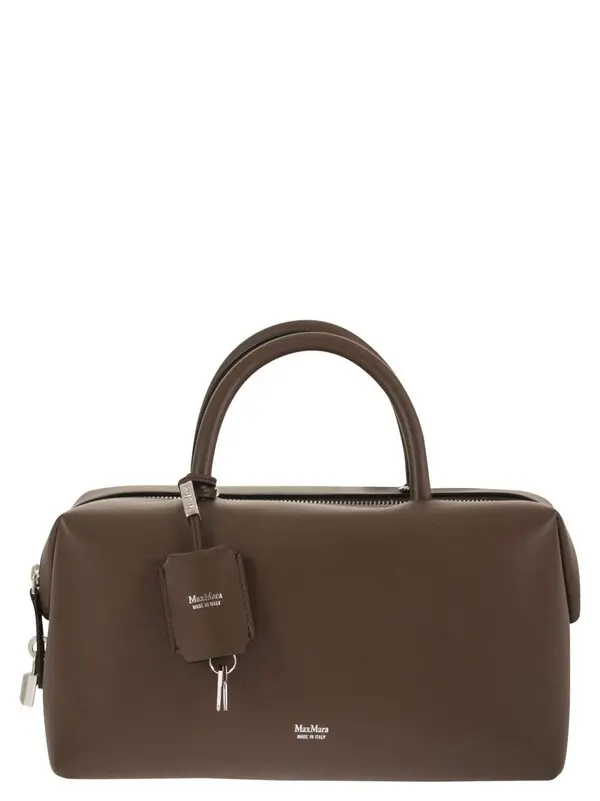 Max Mara Holdallm Medium Satchel In Natural Leather - Brown
