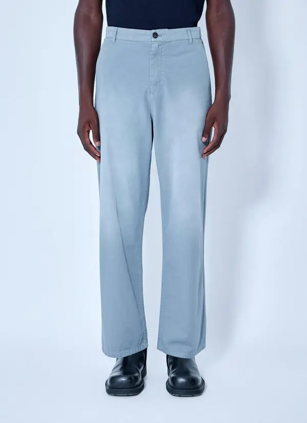Miu Miu Garment-dyed Twill Pants - Gray