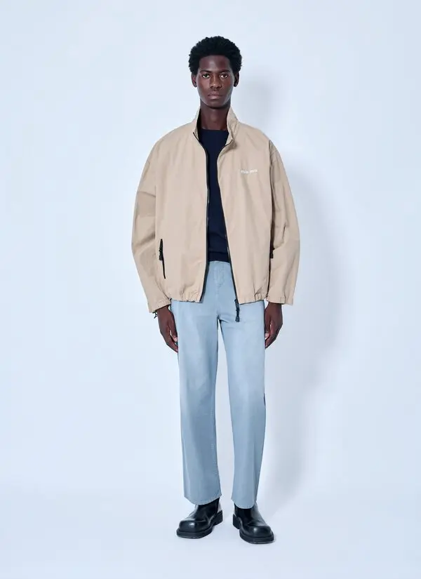 Miu Miu Garment-dyed Twill Pants - Gray