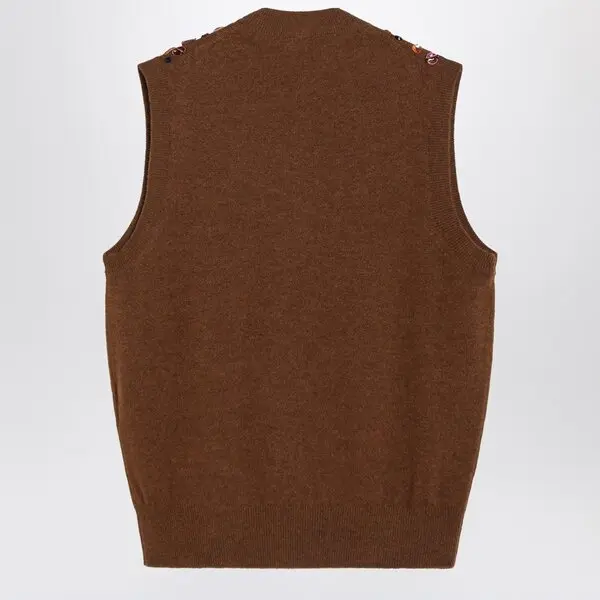 Fendi Rust Wool And Cashmere Gilet